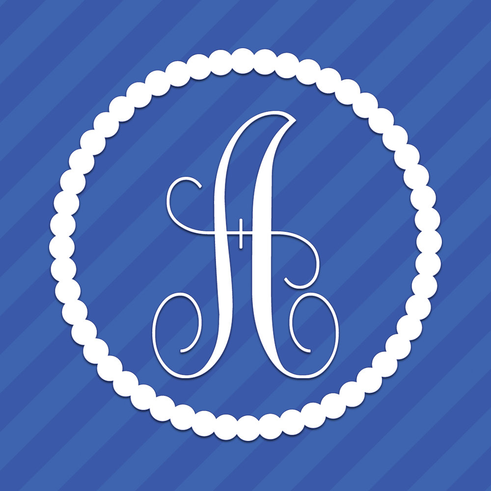Single Letter Vine Monogram Initial Vinyl Decal Sticker - Etsy