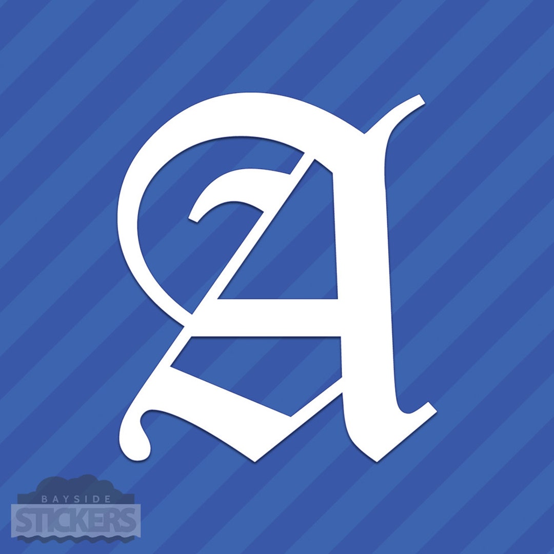 Old English Letter A Initial Vinyl Decal Sticker Diploma Font - Etsy