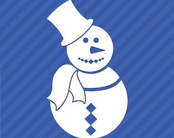 Snowman Face Vinyl Decal, Snowman Vinyl Sticker, Snowman Decal ...