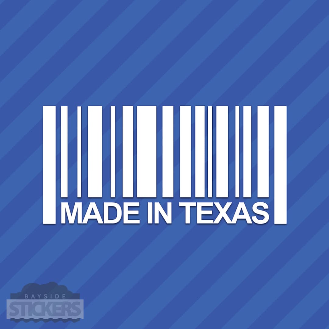 Made in Texas Barcode Vinyl Decal Sticker - Etsy
