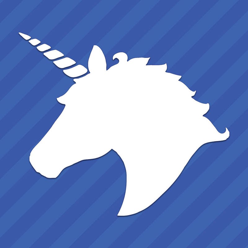 Unicorn Black and White Decal - Etsy