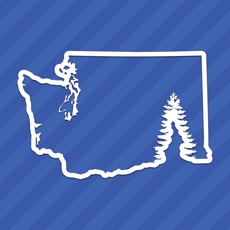 Washington Evergreen Tree WA State Outline Vinyl Decal Sticker | Etsy
