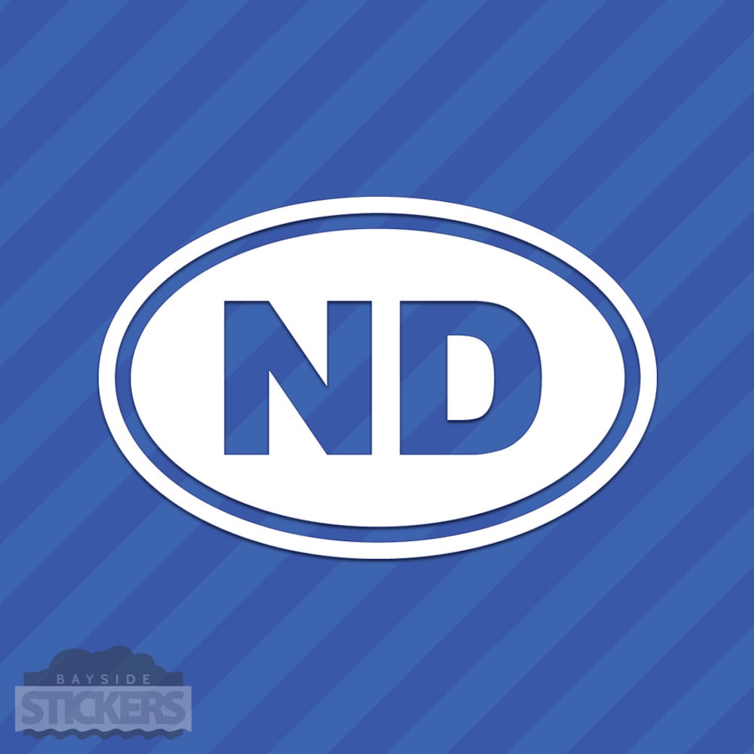 North Dakota ND Oval Vinyl Decal Sticker - Etsy