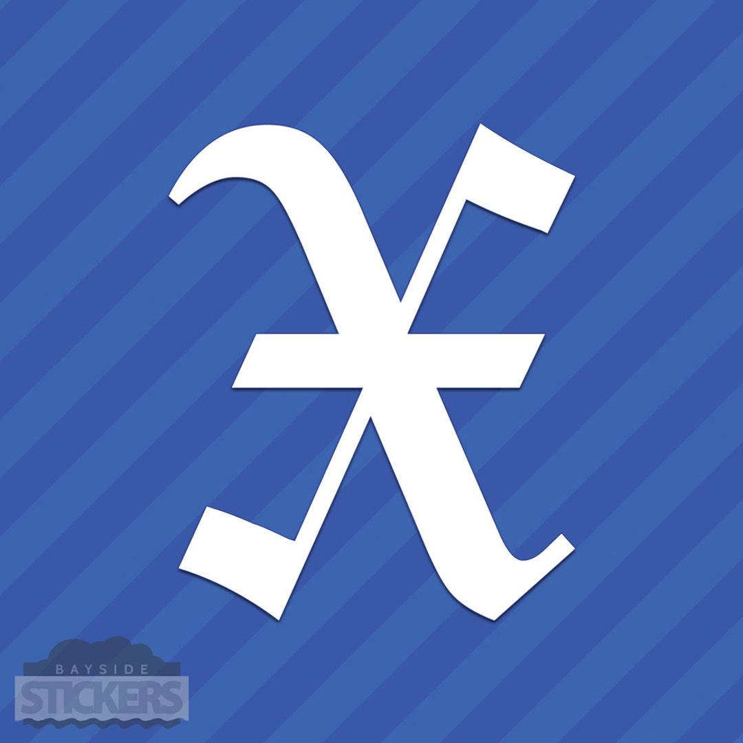 Old English Letter X Initial Vinyl Decal Sticker Diploma Font - Etsy