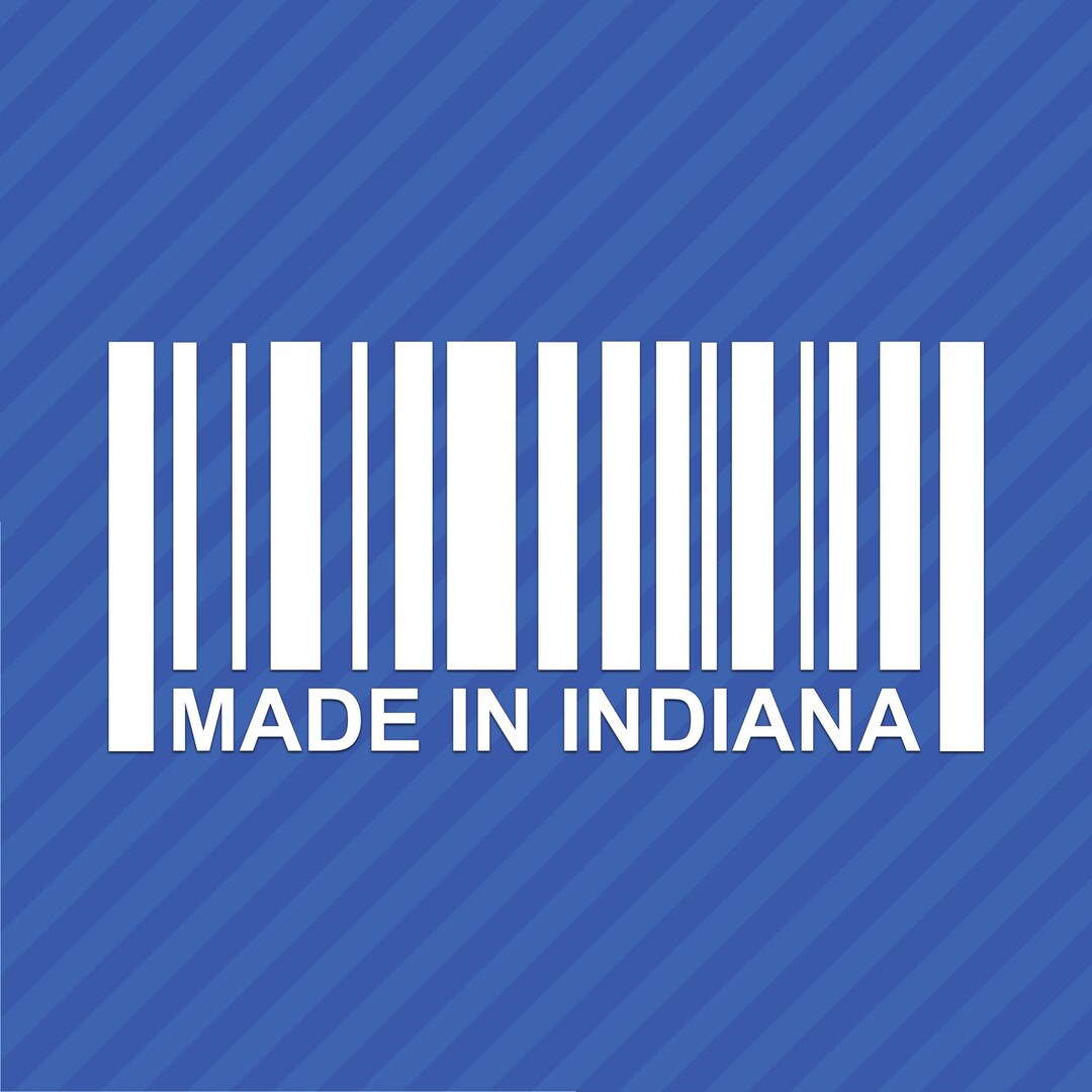 Made in Indiana Barcode Vinyl Decal Sticker - Etsy