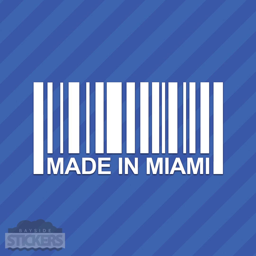 Made in Miami Barcode Vinyl Decal Sticker Florida - Etsy