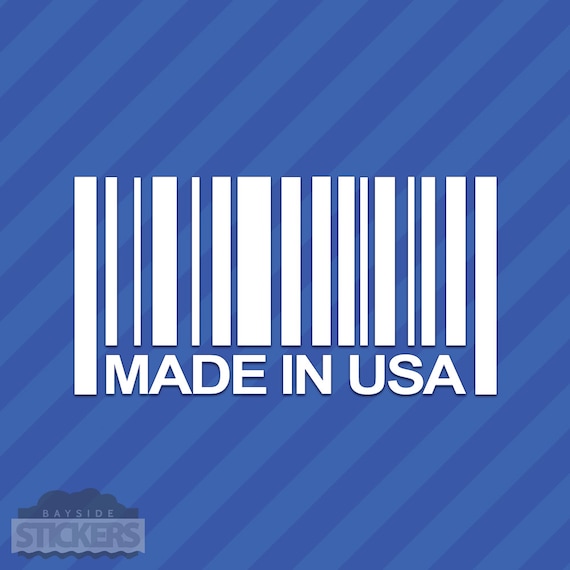 Made in USA Barcode Vinyl Decal Sticker United States of | Etsy