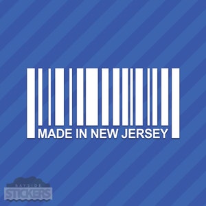 Made in New Jersey NJ Barcode Vinyl Decal Sticker - Etsy