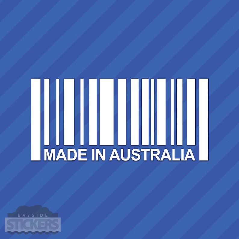 Made in Australia Barcode Vinyl Decal Sticker | Etsy