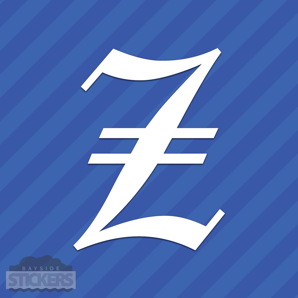 Old English Letter Z Initial Vinyl Decal Sticker Diploma Font - Etsy