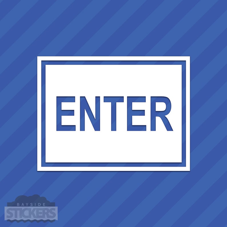 Enter Sign Vinyl Decal Sticker - Etsy