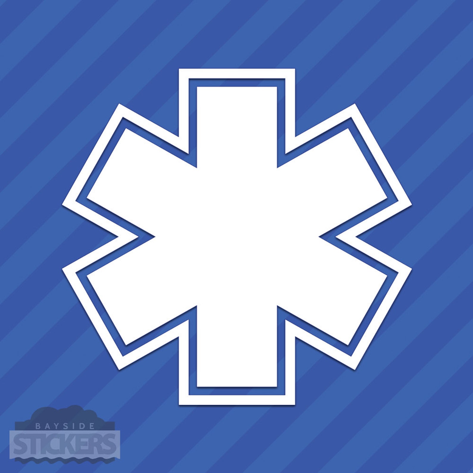 EMS Symbol Outline Vinyl Decal Sticker Paramedic Nurse EMT Star of Life ...