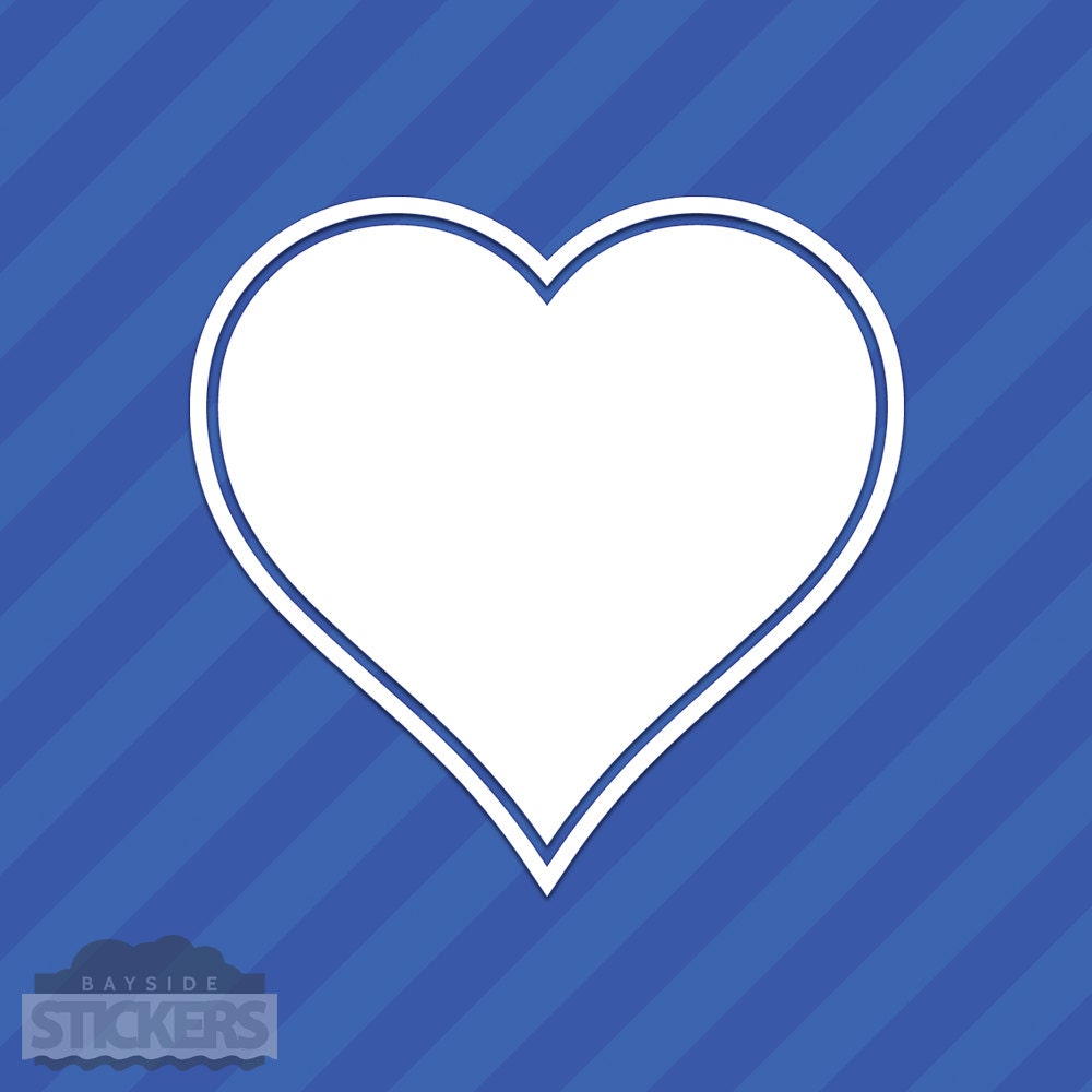 Heart With Outline Symbol Love Vinyl Decal Sticker | Etsy