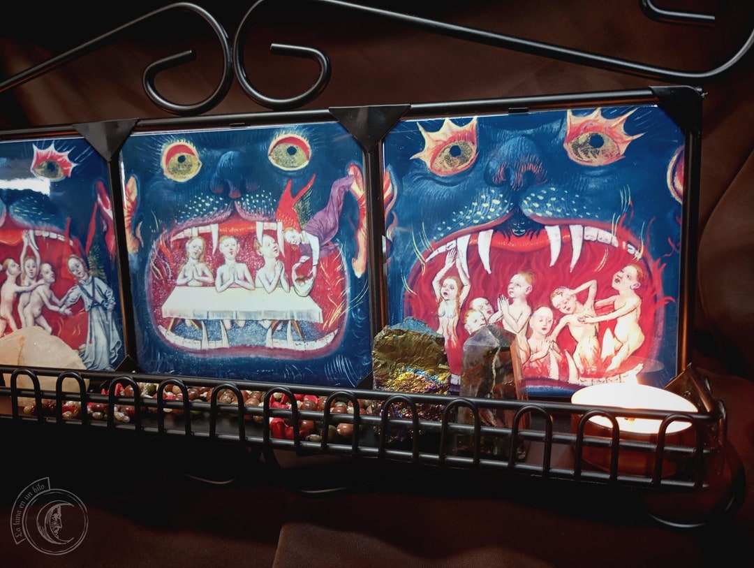 Wire Iron Shelf - 3 Mouth of Hell - Hellish Decor Set, Ceramic Tiles ...