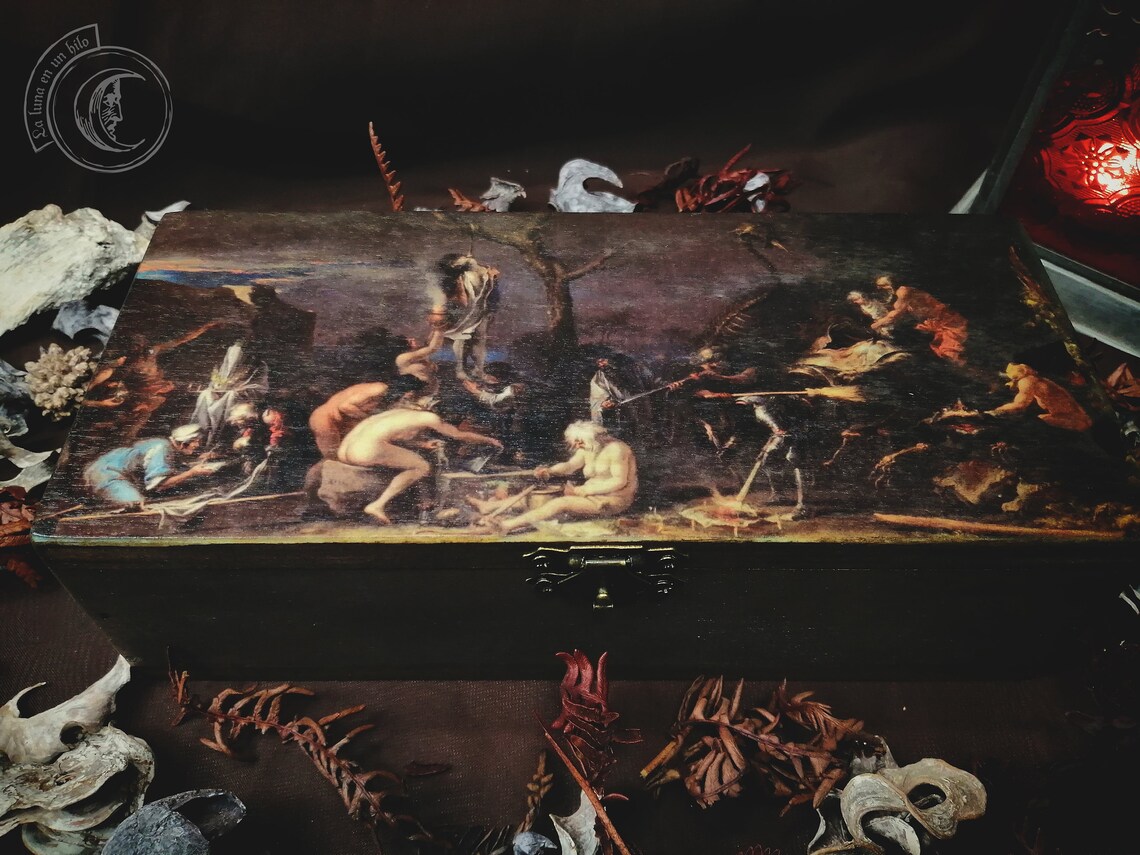 Wooden Chest - Witches at Their Incantations (salvator Rosa) - - Etsy