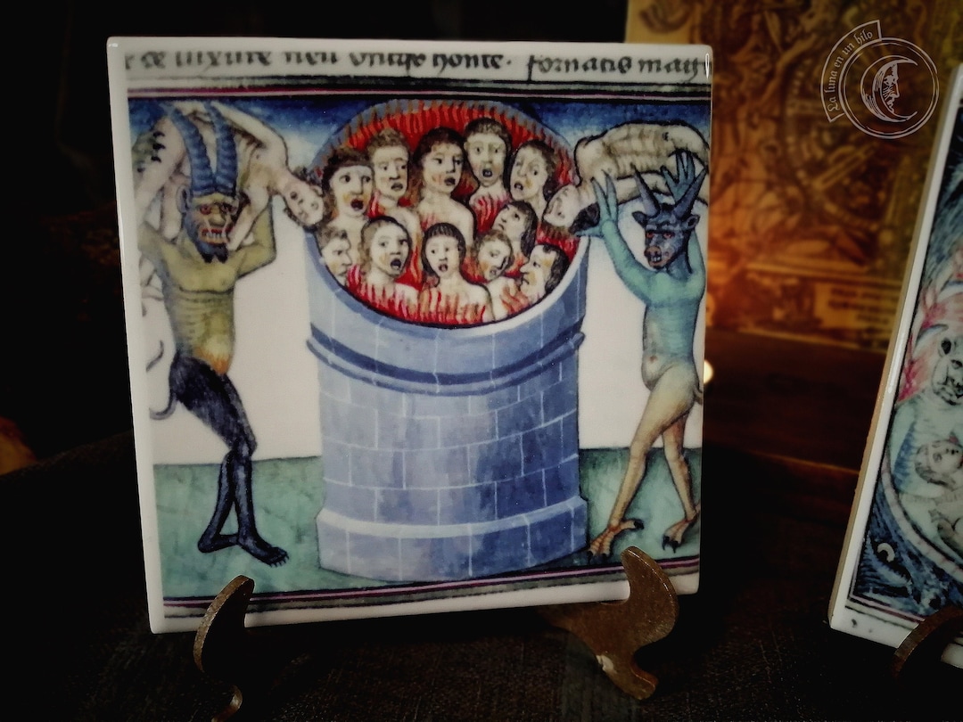 2x Ceramic Tile Decor Medieval Demons VI - Etsy