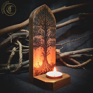 Yggdrasil, Tree of Life - Wall Candle Holder, Ritual Altar, Gift, Norse ...
