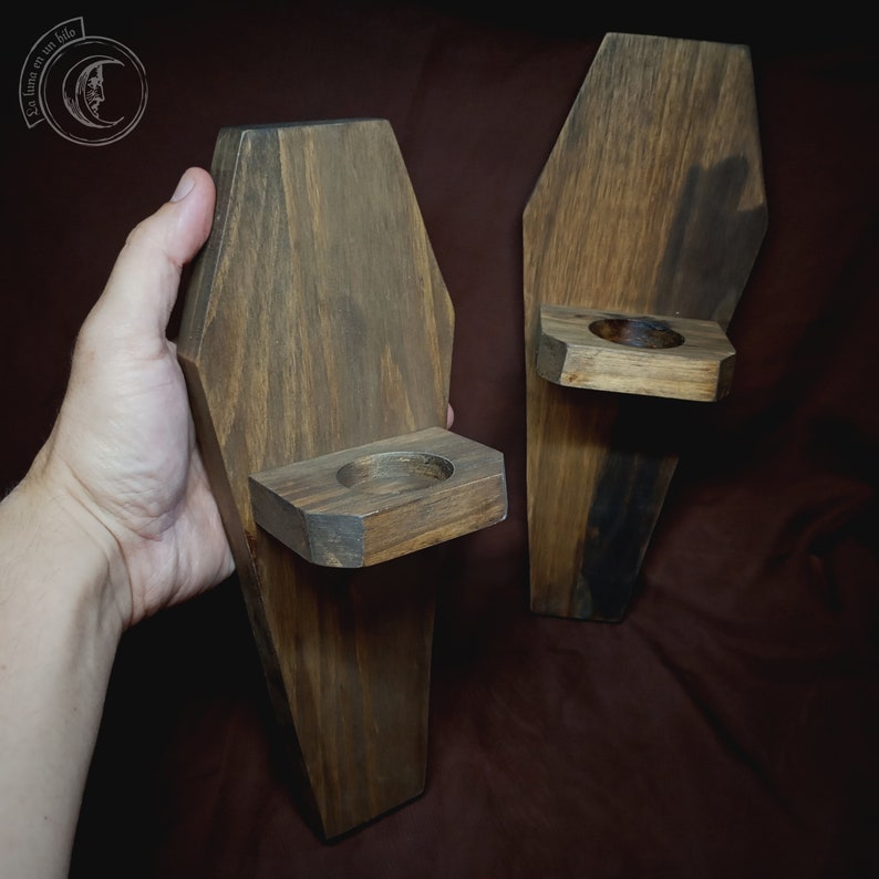 Coffin Wall Candle Holder - Vampire, Rustic Decor, Candelabra, Home ...