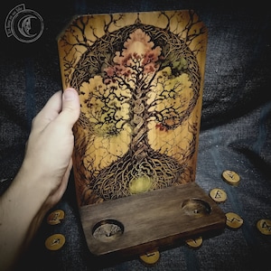 Yggdrasil - Ritual Altar, Wooden Candle Holder, Gift, Norse Decor ...