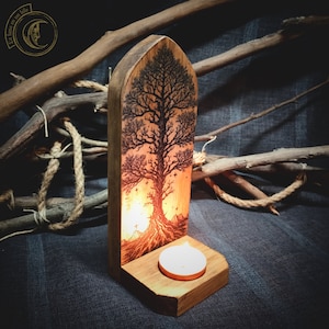 Yggdrasil, Tree of Life - Wall Candle Holder, Ritual Altar, Gift, Norse ...