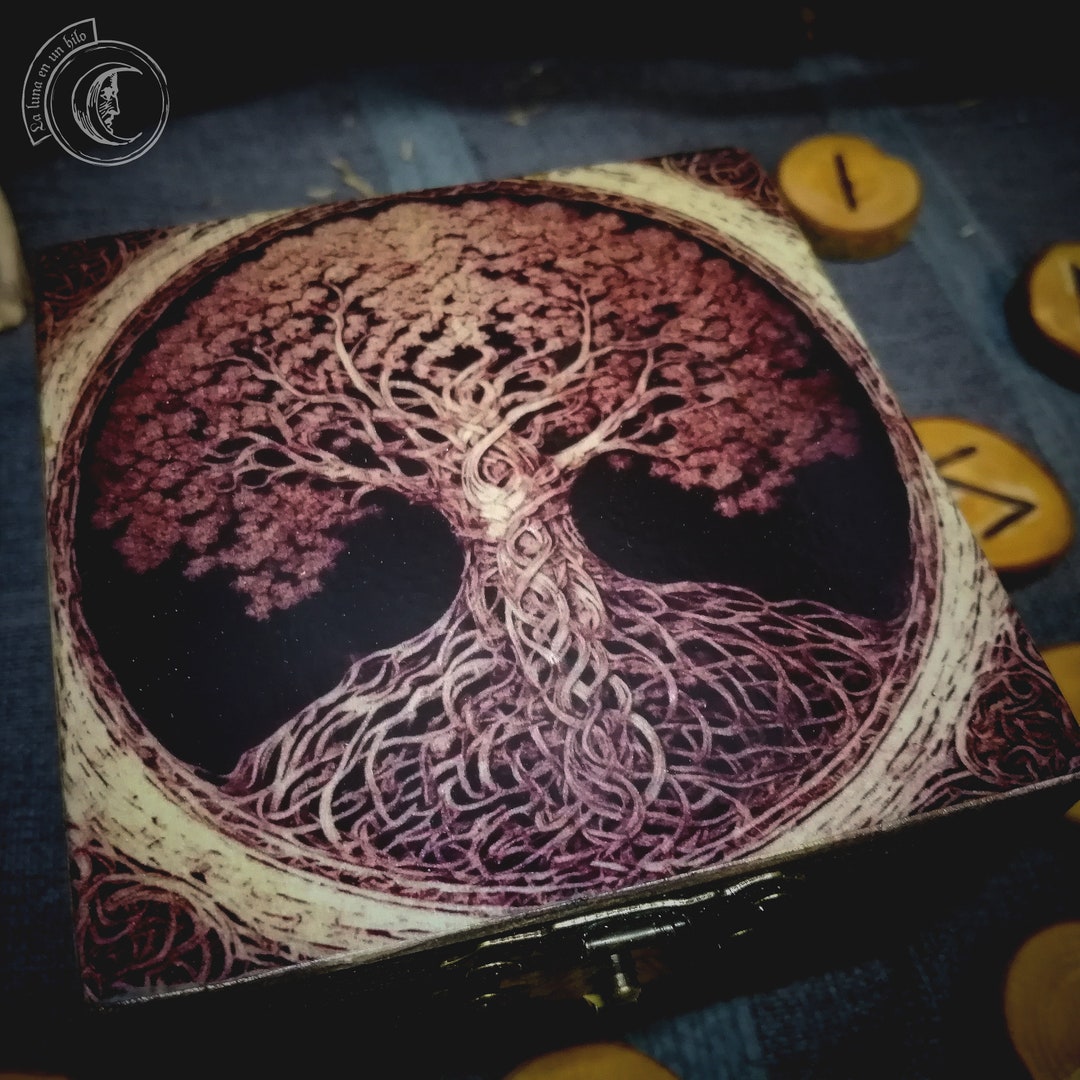 Small Wooden Box - Yggdrasil - Viking, Decor, Norse, Asatru, Tree of ...