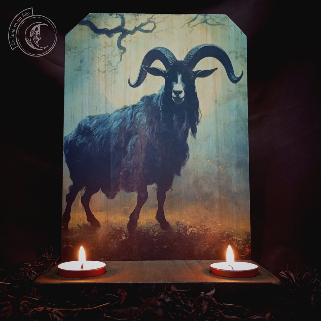 Ritual Altar, Candle Holder, Baphomet, Satan, Black Goat, Male Goat ...