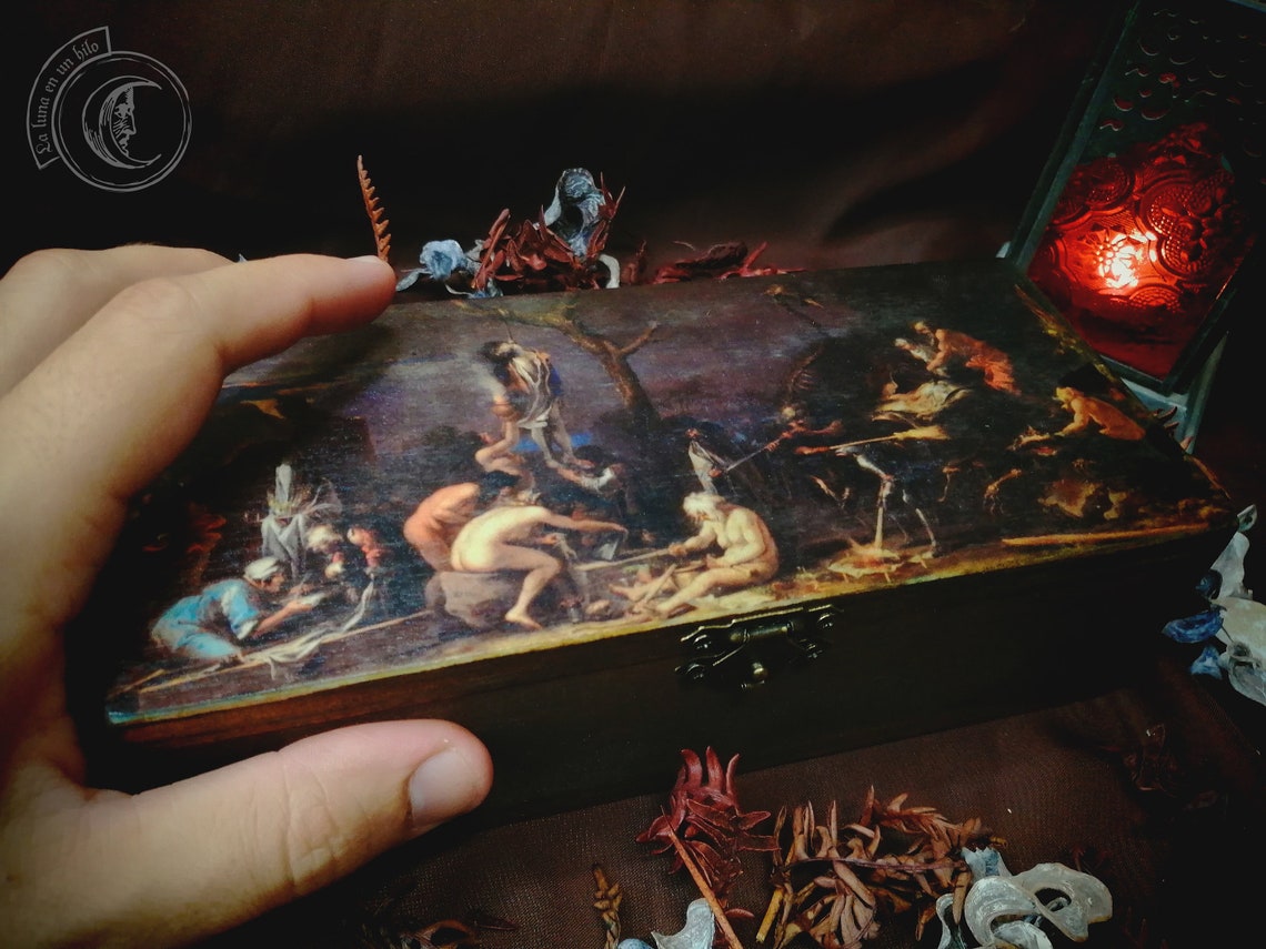 Wooden Chest - Witches at Their Incantations (salvator Rosa) - - Etsy
