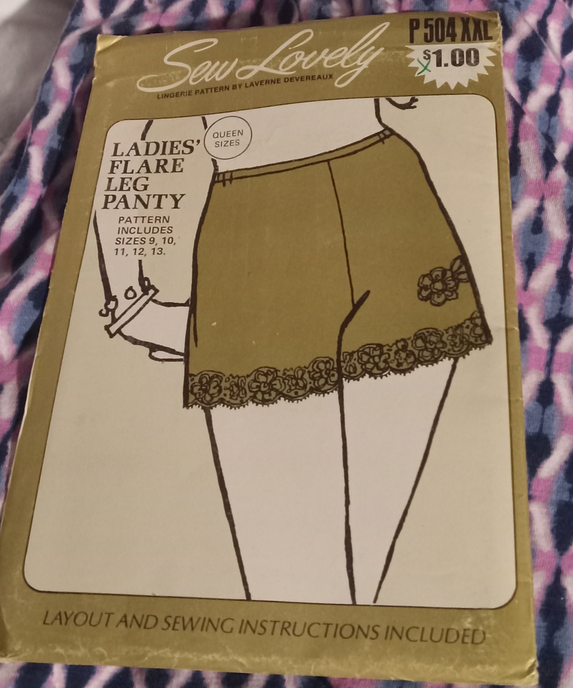 Vintage 1970s LINGERIE SEWING PATTERN Flare Leg Panty ~ Laverne ...