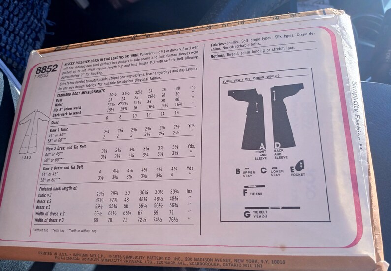 Vintage 1970s DESIGNER SEWING PATTERN Holly Harp 2-length Tie Dress ...