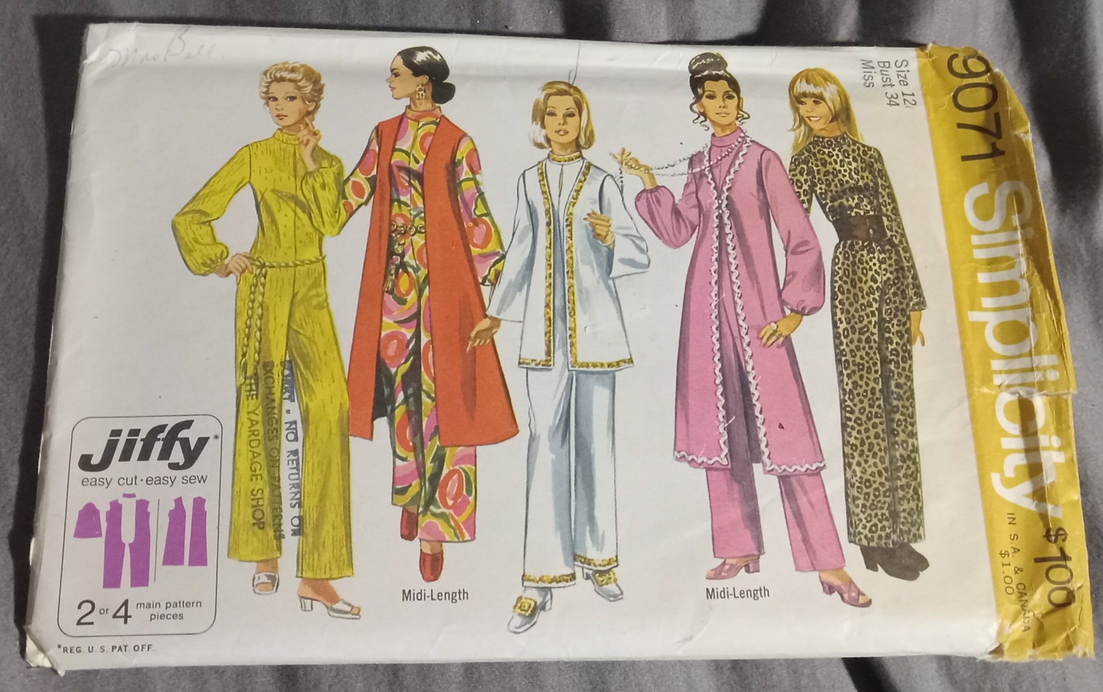 Vintage 1970s VEST+JUMPSUIT PATTERN Mod Hippy Gogo Era Romper ...