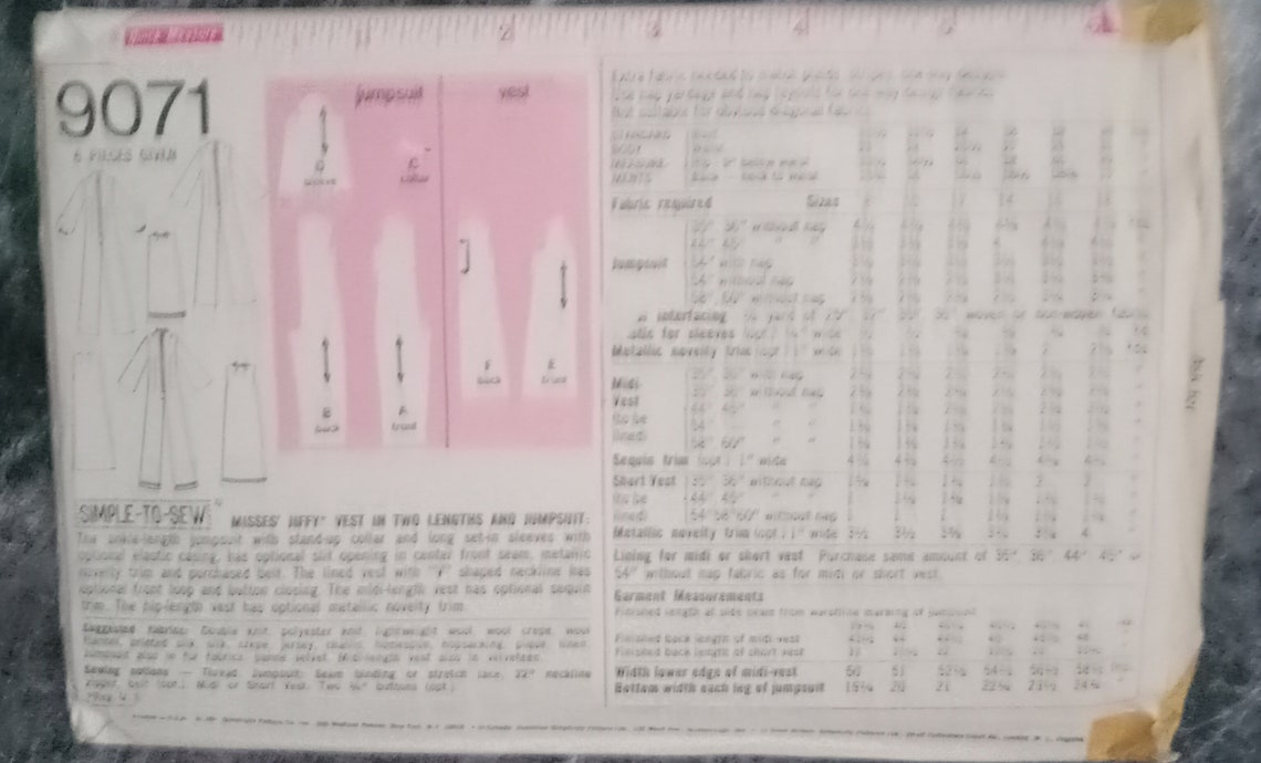 Vintage 1970s VEST+JUMPSUIT PATTERN Mod Hippy Gogo Era Romper ...