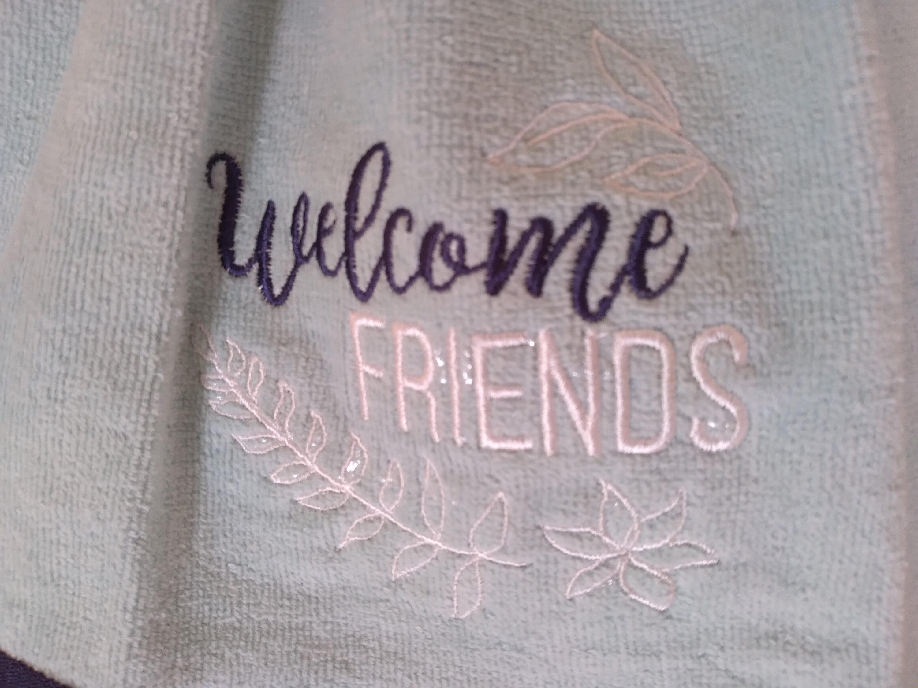 Hangin Kitchen Towel, Welcome Friends Hand Towel With Snap - Etsy 日本