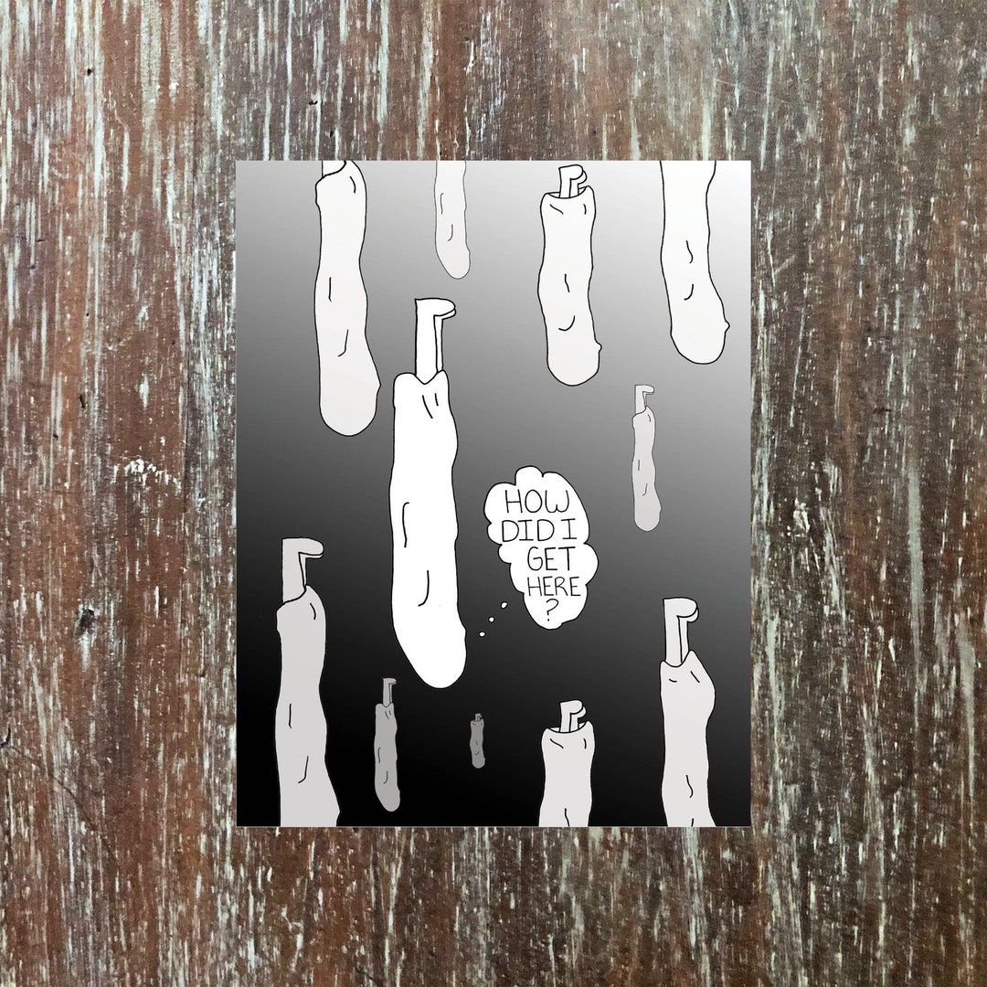 Apology Card With Funny Floating Cocoon Humans, 'how Did I Get Here ...