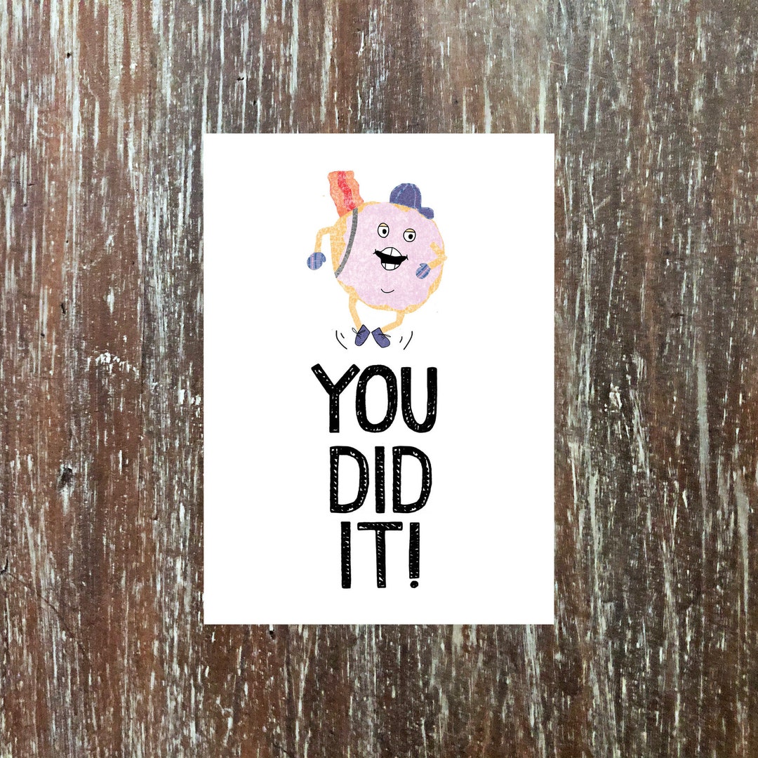 Congratulations Donut Greeting Card With Bacon Backpack and a Cinnamon ...
