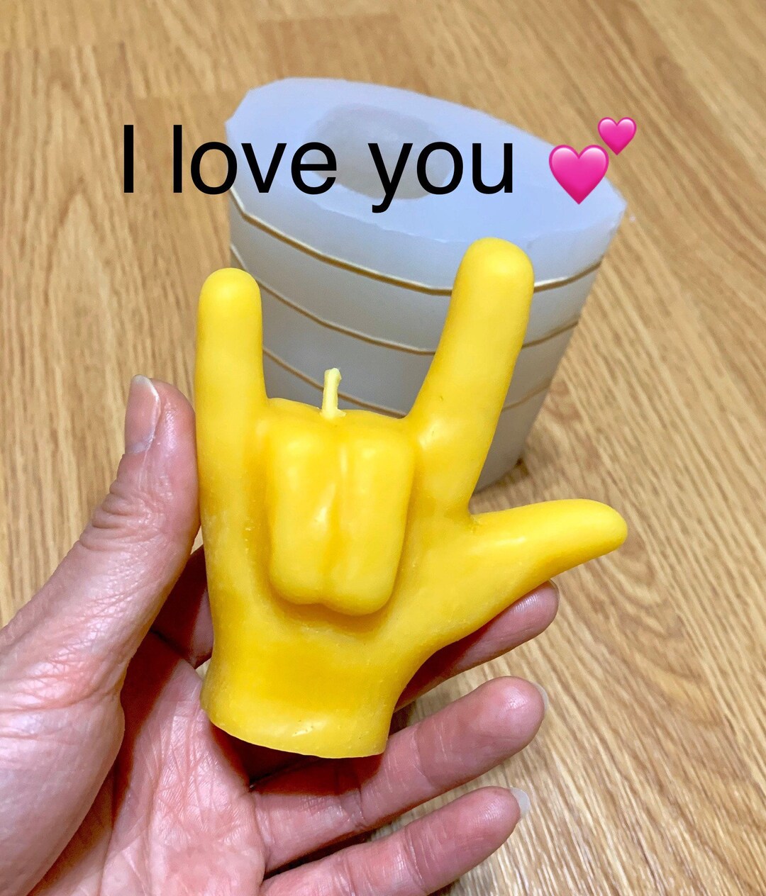 3D Silicone Hand Mold - Candle Soap Resin Mold - Hand Sign - I Love You ...