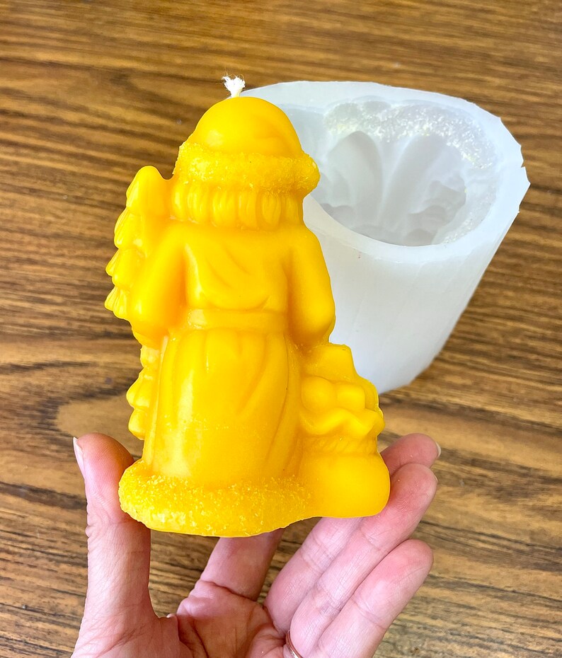 4.5” Silicone Santa Claus Mold - 3D Candle Soap Resin Mold - Christmas ...