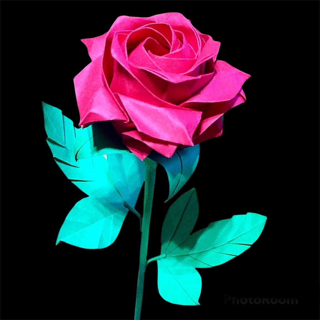 Paper Origami Rose Flower - Valentine Gift for Her - Anniversary ...