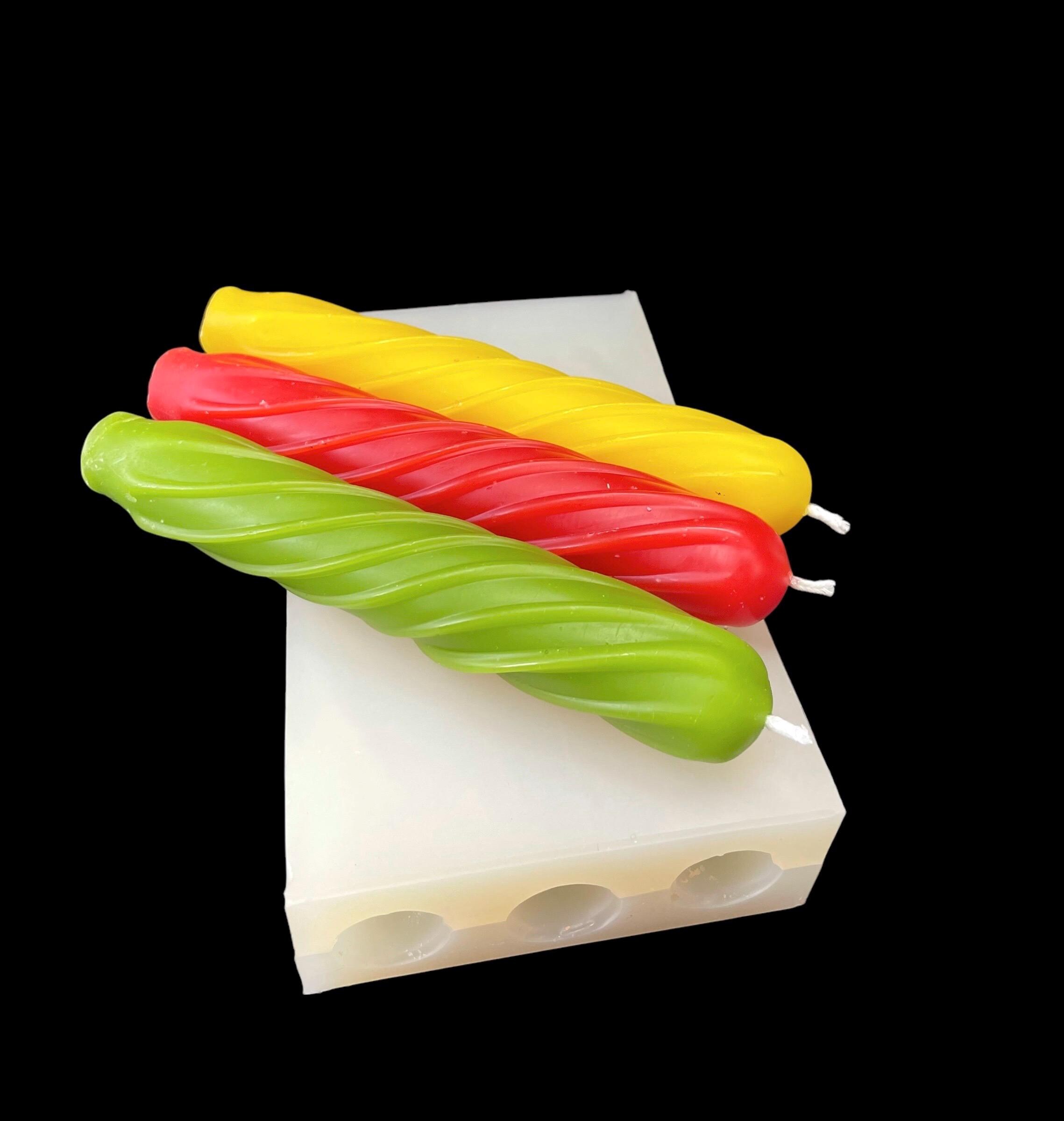 Silicone Twisted Taper Candle Mold 4.75” - Unique Spiral Taper Mold ...