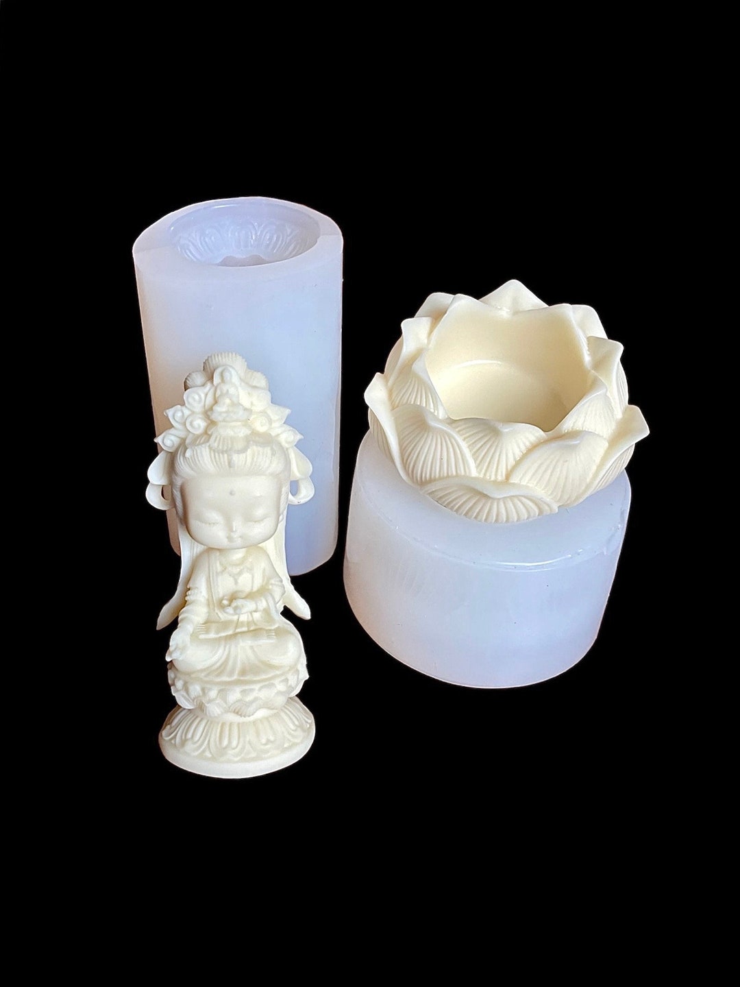 Silicone Guanyin Goddess Statue Mold - Silicone Candle Soap Mold ...