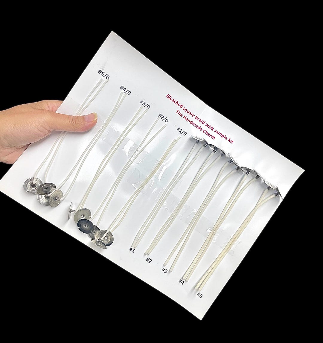 Bleached Square Braid Wick Sample Kit With Wick Suggestion & Rate Chart ...