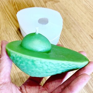 3D Silicone Avocado Candle Soap Mold - 4” - Life Size - Half Avocado ...