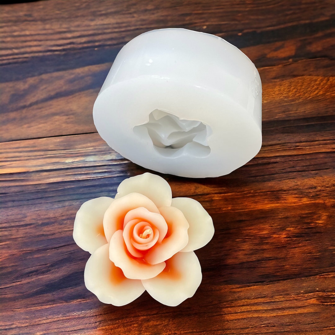 3D Silicone Floating Flower Mold - 2.6” - Rose Flower Mold - Rose ...