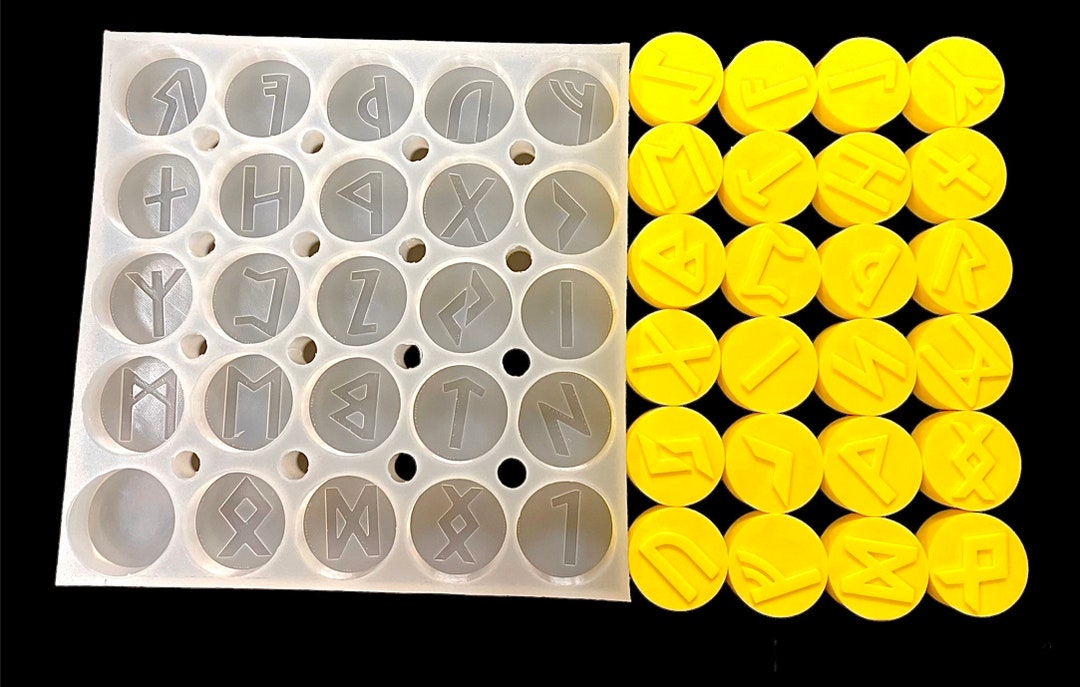 Viking Runes Silicone Tea Light Candle Mold - Wax Melt Lotion Bar Soap ...
