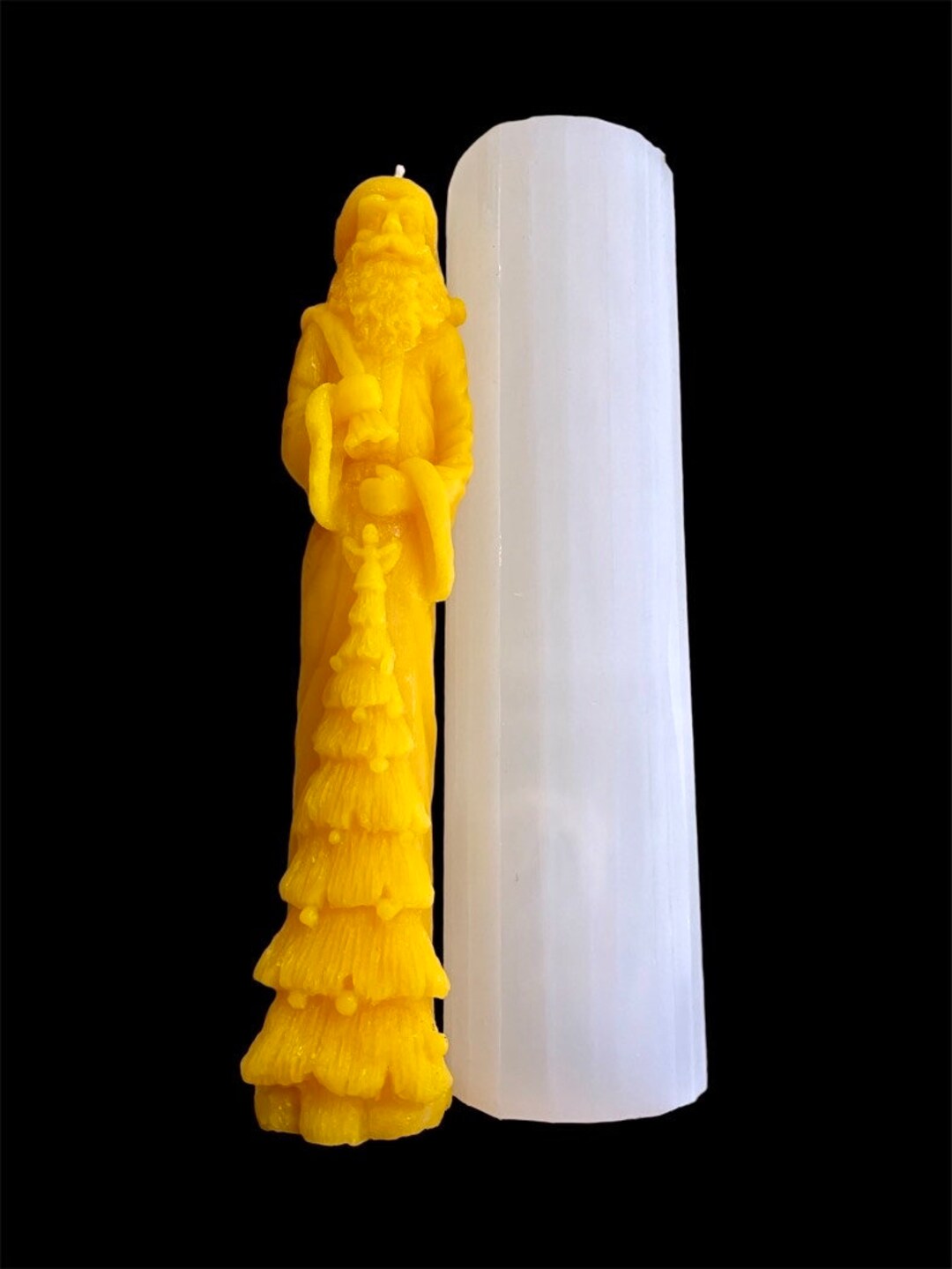 9.5” Silicone Santa Claus Mold - Tall Skinny Taper Style Candle Mold ...