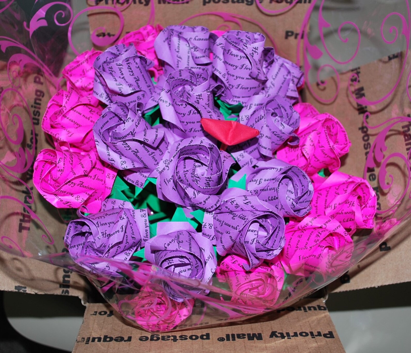Wording Roses Origami Roses Personized Flowers Custom - Etsy