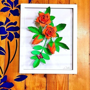 Origami Pentagon Paper Rose - Flower Wall Art - Unique Wedding Gift ...