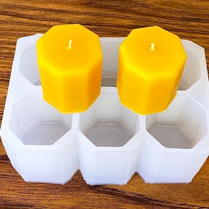 Silicone Octagonal Votive Candle Mold - 6 Cavities - Octagon Candle ...