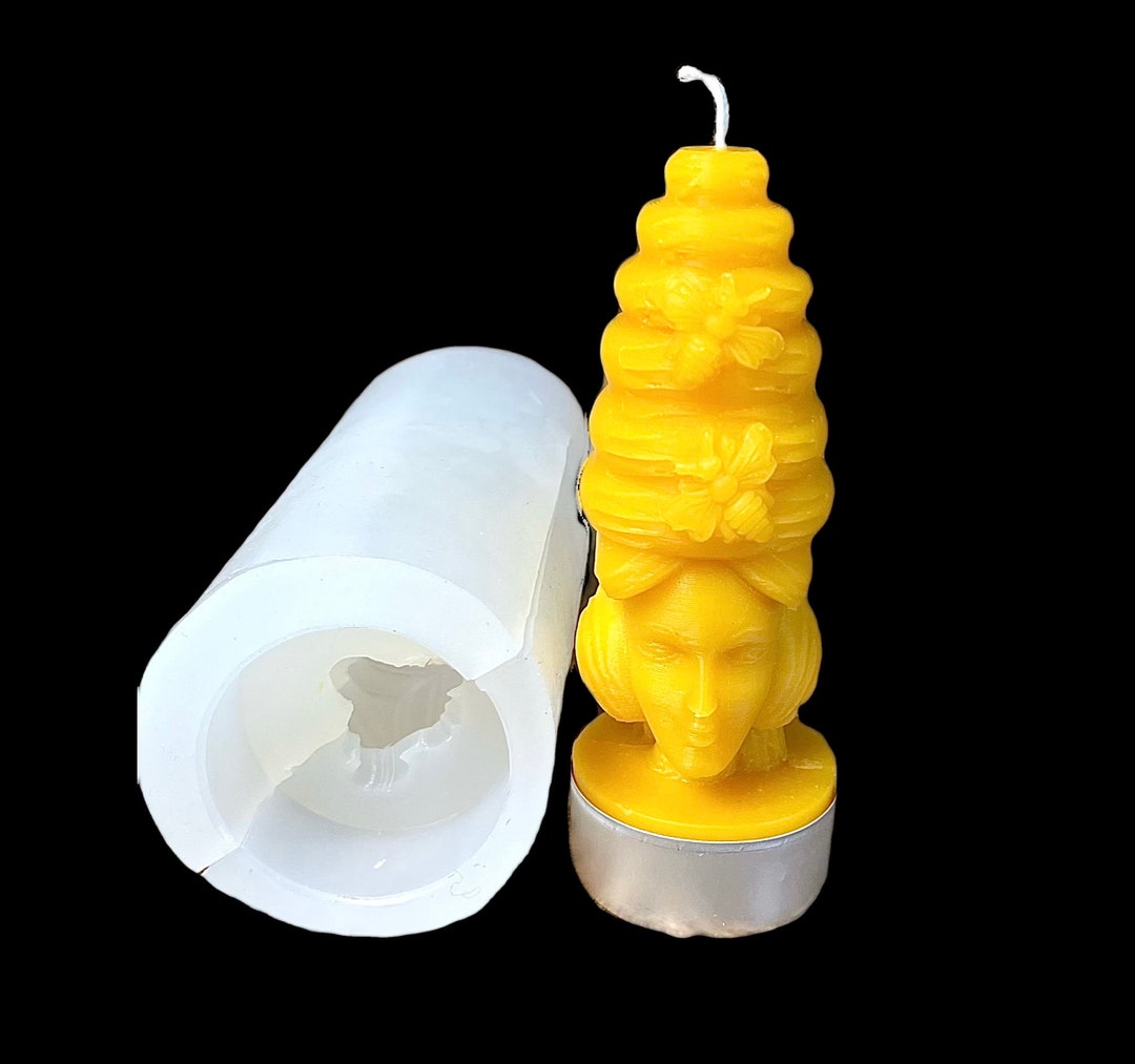 4” 3D Bee Goddess Mold - Queen Bee Candle Soap Resin Mold - Food Grade ...