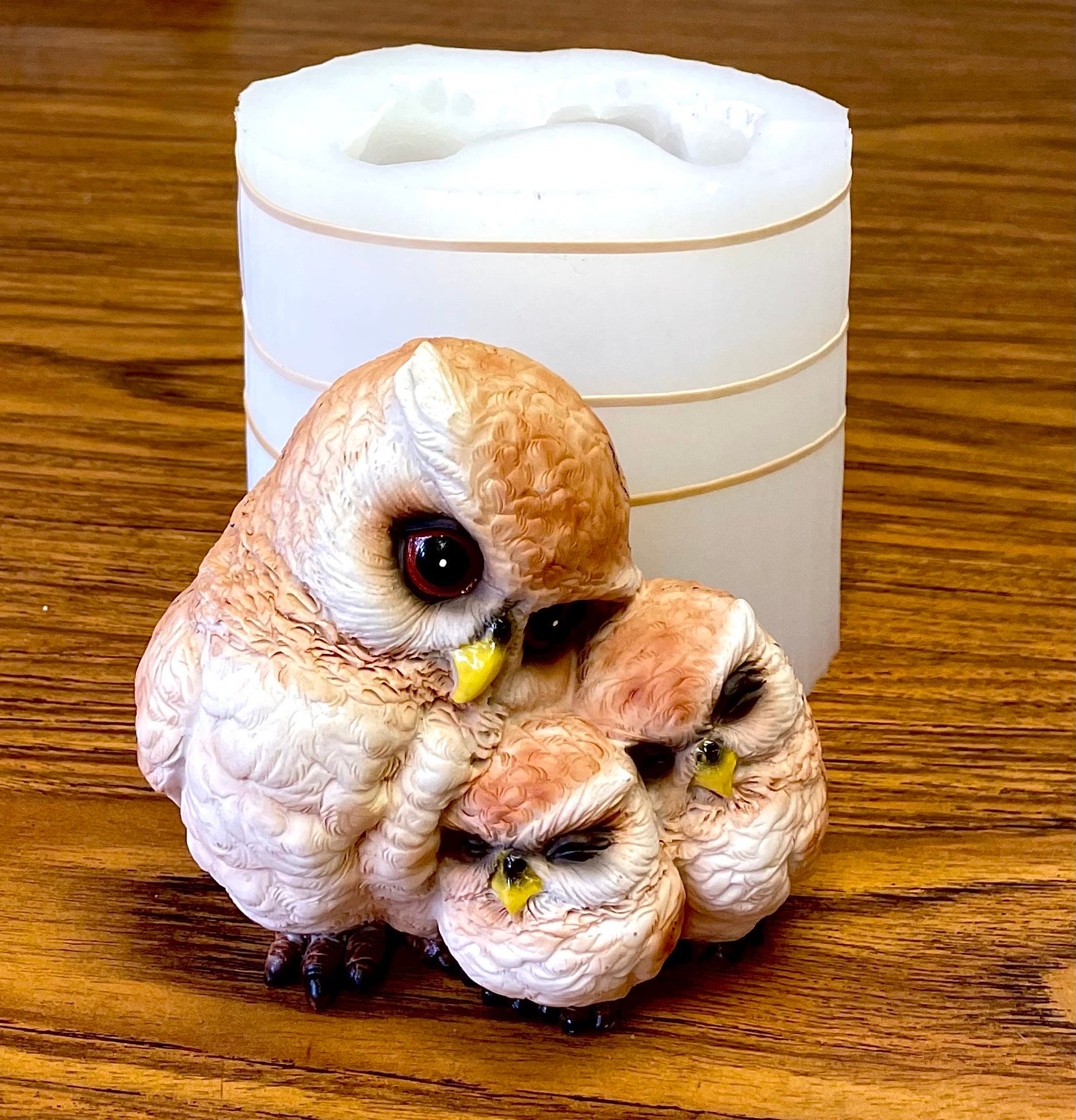 3D Silicone Owl Mold owl family owl candle resin mold | Etsy