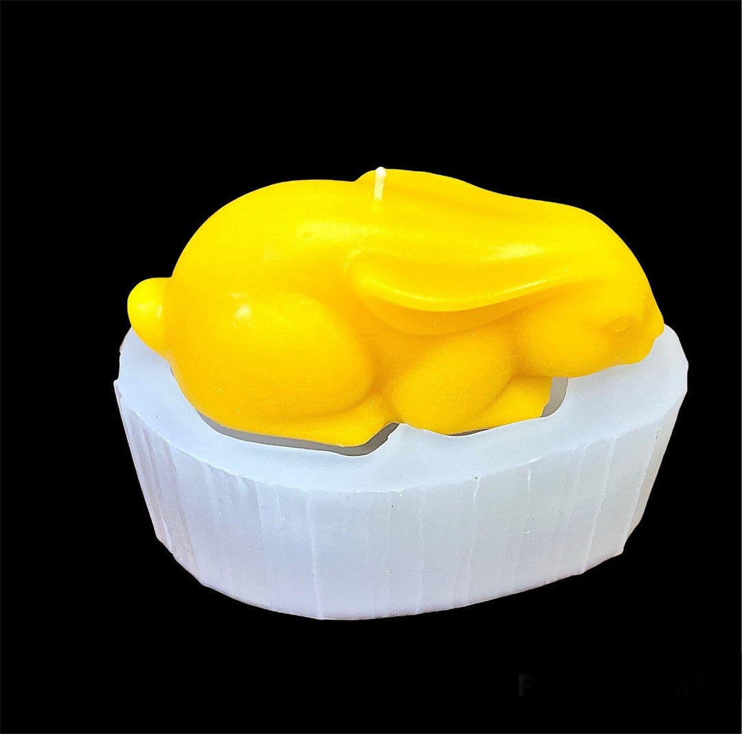 Silicone Bunny Mold - 3D Rabbit Mold - Bunny Rabbit Candle Soap Resin ...